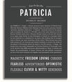 Patricia Personalized Name Meaning Art Prints – Name Stories