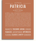 Patricia Personalized Name Meaning Art Prints – Name Stories