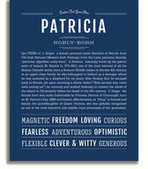 Patricia Personalized Name Meaning Art Prints – Name Stories