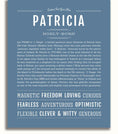 Patricia Personalized Name Meaning Art Prints – Name Stories