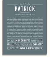 Patrick Personalized Name Meaning Art Prints – Name Stories