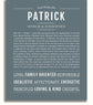 Patrick Personalized Name Meaning Art Prints – Name Stories