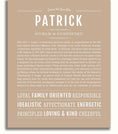 Patrick Personalized Name Meaning Art Prints – Name Stories