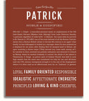 Patrick Personalized Name Meaning Art Prints – Name Stories