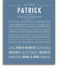 Patrick Personalized Name Meaning Art Prints – Name Stories