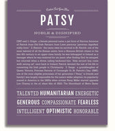 Patsy | Name Art Print - Personalized Custom Gifts – Name Stories
