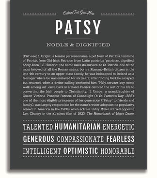 Patsy | Name Art Print – Name Stories