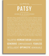 Patsy Personalized Name Meaning Art Prints – Name Stories