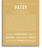 Patsy Personalized Name Meaning Art Prints – Name Stories