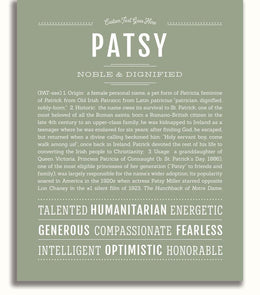Patsy | Name Art Print – Name Stories