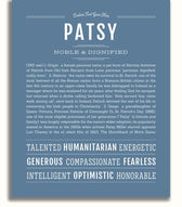 Patsy Personalized Name Meaning Art Prints – Name Stories