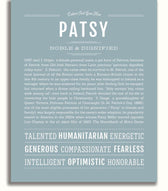 Patsy Personalized Name Meaning Art Prints – Name Stories