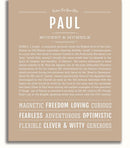 Paul Personalized Name Meaning Art Prints – Name Stories