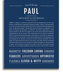 Paul Personalized Name Meaning Art Prints – Name Stories