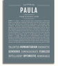 Paula Personalized Name Meaning Art Prints – Name Stories