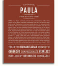 Paula Personalized Name Meaning Art Prints – Name Stories