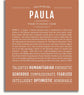 Paula Personalized Name Meaning Art Prints – Name Stories