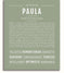 Paula Personalized Name Meaning Art Prints – Name Stories