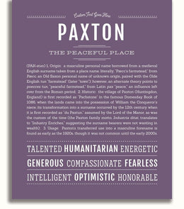 Paxton (male) | Name Art Print – Name Stories