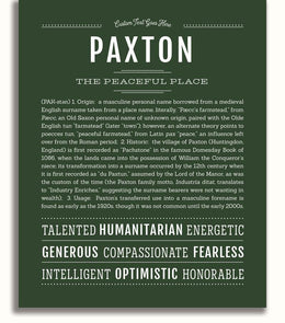 Paxton (male) | Name Art Print – Name Stories