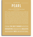 Pearl Personalized Name Meaning Art Prints – Name Stories