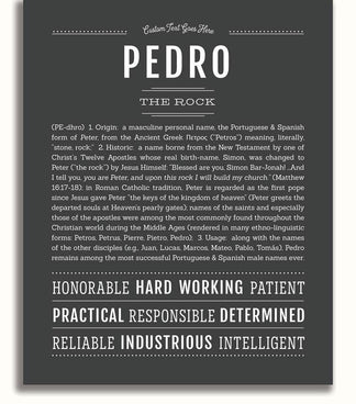 Pedro Personalized Name Meaning Art Prints – Name Stories