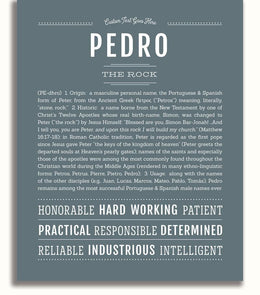 Pedro Personalized Name Meaning Art Prints – Name Stories