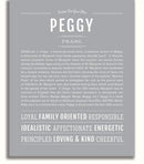 Peggy Personalized Name Meaning Art Prints – Name Stories