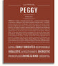 Peggy Personalized Name Meaning Art Prints – Name Stories
