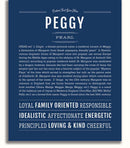 Peggy Personalized Name Meaning Art Prints – Name Stories