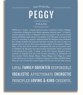 Peggy Personalized Name Meaning Art Prints – Name Stories