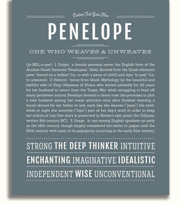 Penelope Personalized Name Meaning Art Prints – Name Stories