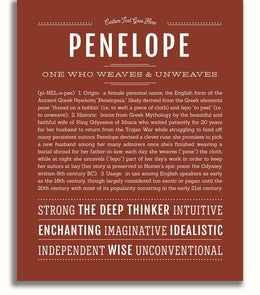 Penelope Personalized Name Meaning Art Prints – Name Stories