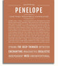 Penelope Personalized Name Meaning Art Prints – Name Stories