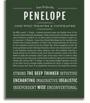 Penelope Personalized Name Meaning Art Prints – Name Stories
