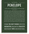 Penelope Personalized Name Meaning Art Prints – Name Stories