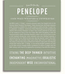 Penelope Personalized Name Meaning Art Prints – Name Stories