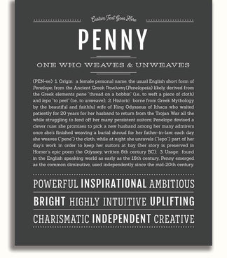 Penny | Name Art Print – Name Stories