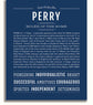 Perry Personalized Name Meaning Art Prints – Name Stories