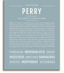 Perry Personalized Name Meaning Art Prints – Name Stories
