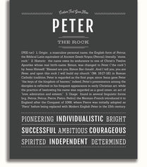 Peter Personalized Name Meaning Art Prints – Name Stories
