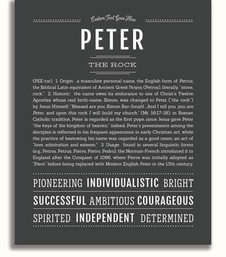 Peter Personalized Name Meaning Art Prints – Name Stories