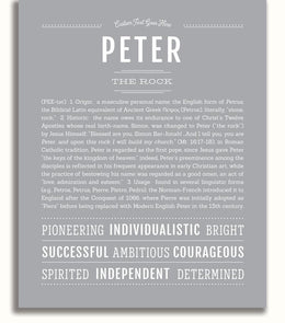 Peter Personalized Name Meaning Art Prints – Name Stories