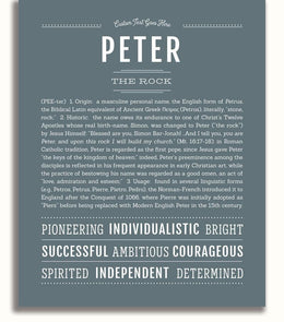 Peter Personalized Name Meaning Art Prints – Name Stories
