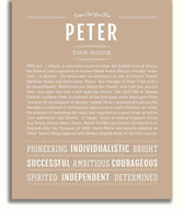 Peter Personalized Name Meaning Art Prints – Name Stories