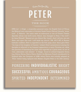 Peter Personalized Name Meaning Art Prints – Name Stories