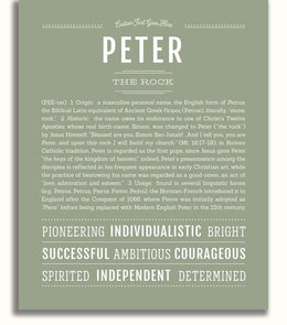 Peter Personalized Name Meaning Art Prints – Name Stories