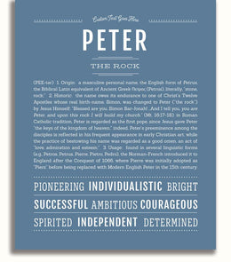 Peter Personalized Name Meaning Art Prints – Name Stories