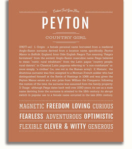 Peyton (female) | Name Art Print – Name Stories