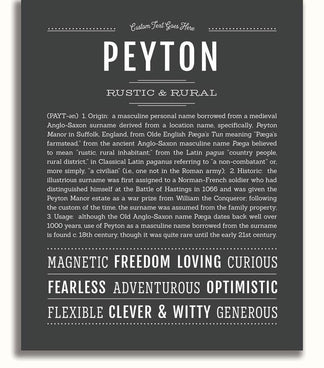 Peyton (male) | Name Art Print – Name Stories